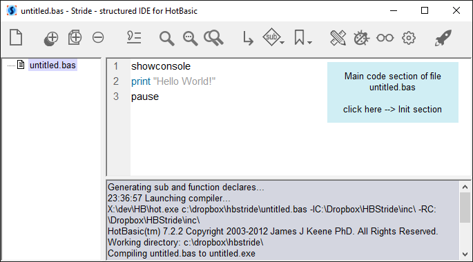 Stride ﹘ structured IDE for HotBasic