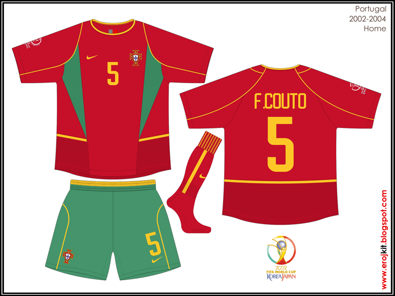Kit Design, by eroj: 2002-2004 Portugal (Home e Away)