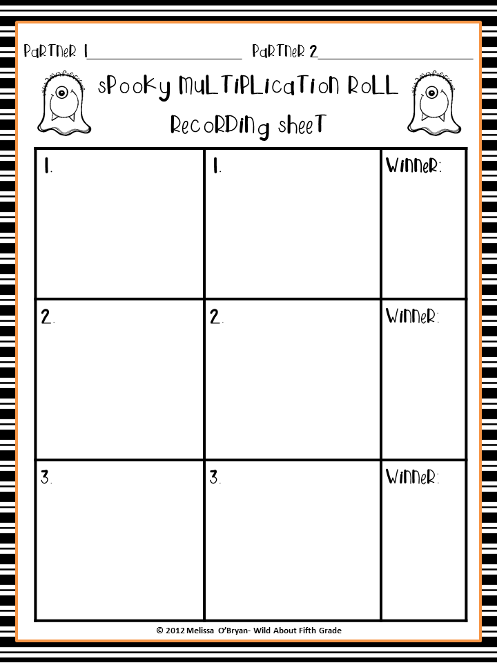 Fifth Grade Freebies: Spooky Multiplication Roll Freebie