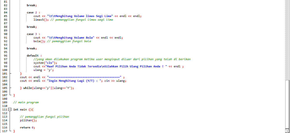 Latihan Penggunaan Fungsi Di C++