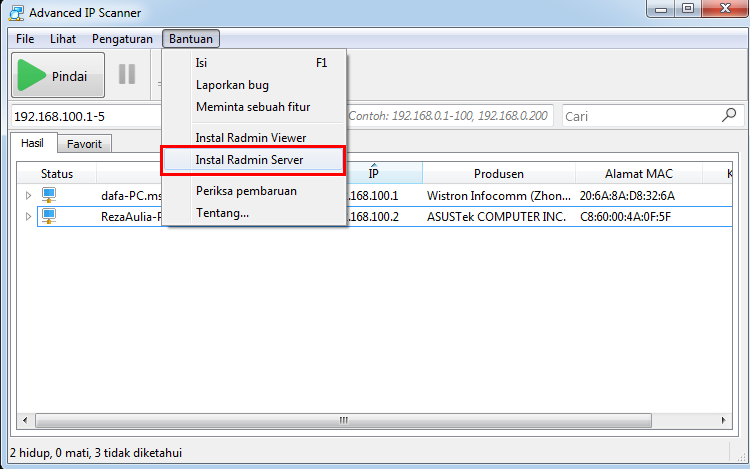 Cara Meremote Desktop Connection melalui (Advanced IP Scanner) dalam Jaringan Client Server ...