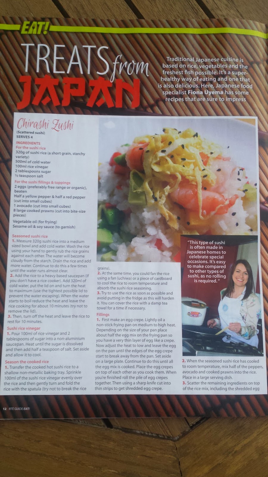 Fiona's Japanese Cooking: RTE Guide recipe feature Fiona Uyema