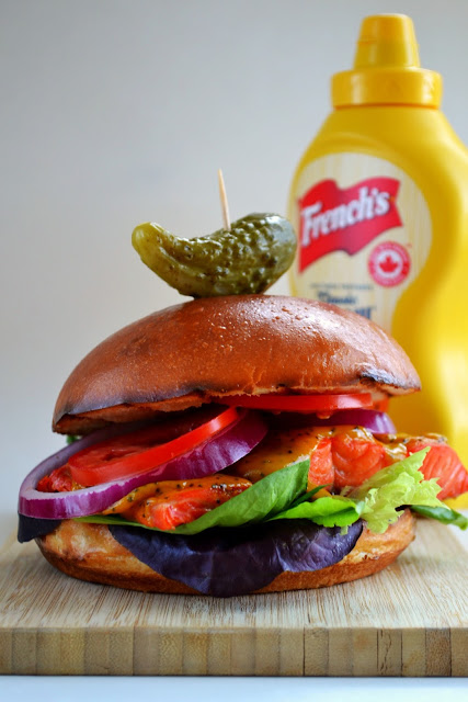 Maple Mustard Salmon Burgers (with French's)