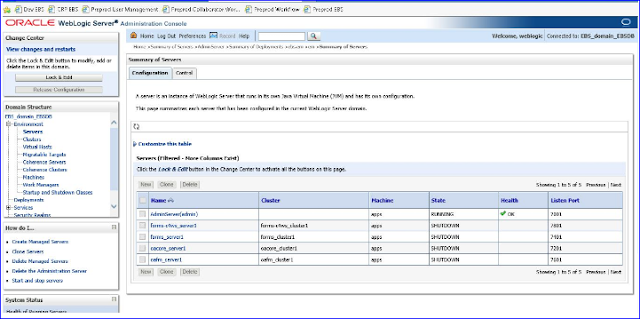 .: Weblogic Administration Console: