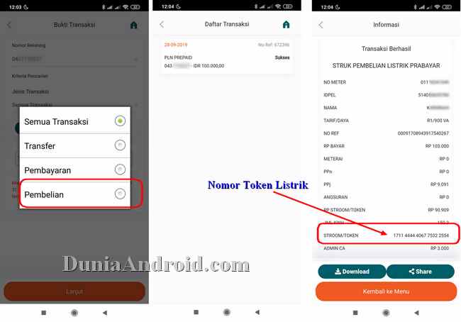 Cara Lihat Nota Token Listrik Hilang di BNI Mobile Banking - Semua ...