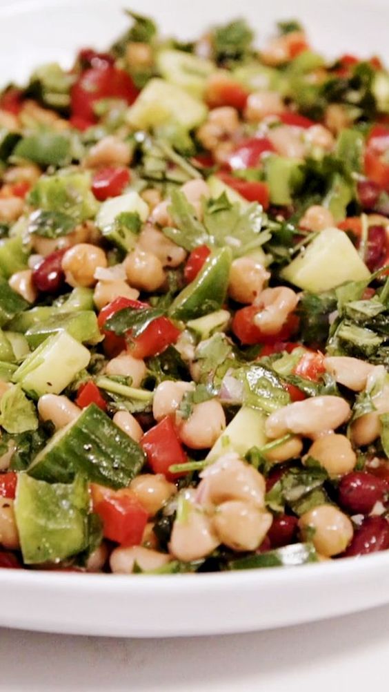 Mediterranean Three Bean Salad - Avirtualvegan