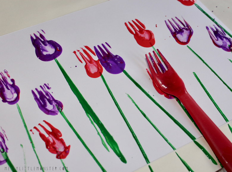 Fork Flower Painting