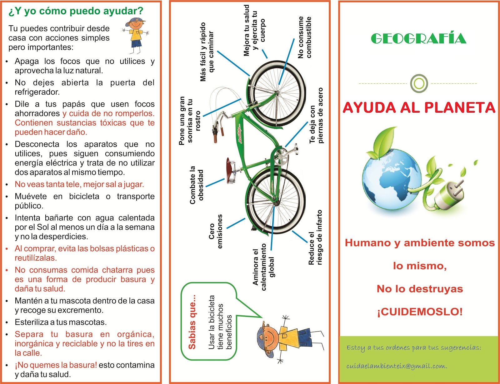¿Cómo reducimos los problemas ambientales? : TRIPLICO DE LA SOLUCIÓN