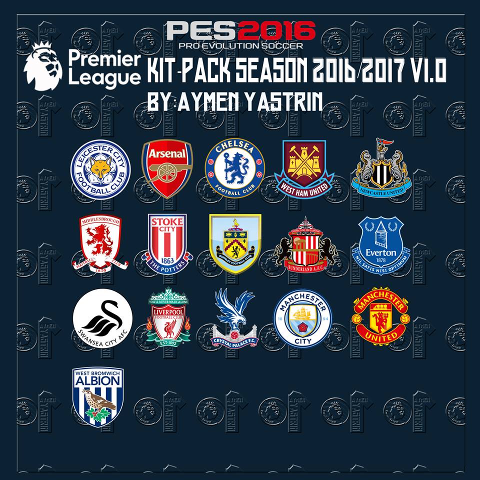 pes-modif: PES 2016 Premier League 2017 Kit-Pack V1.0 by YastRin