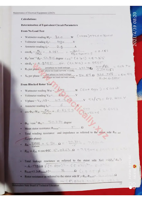 22625 Maintenance of electrical equipments Solved Lab Manual Answers ...