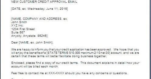 Customer Credit Approval Sample Letter