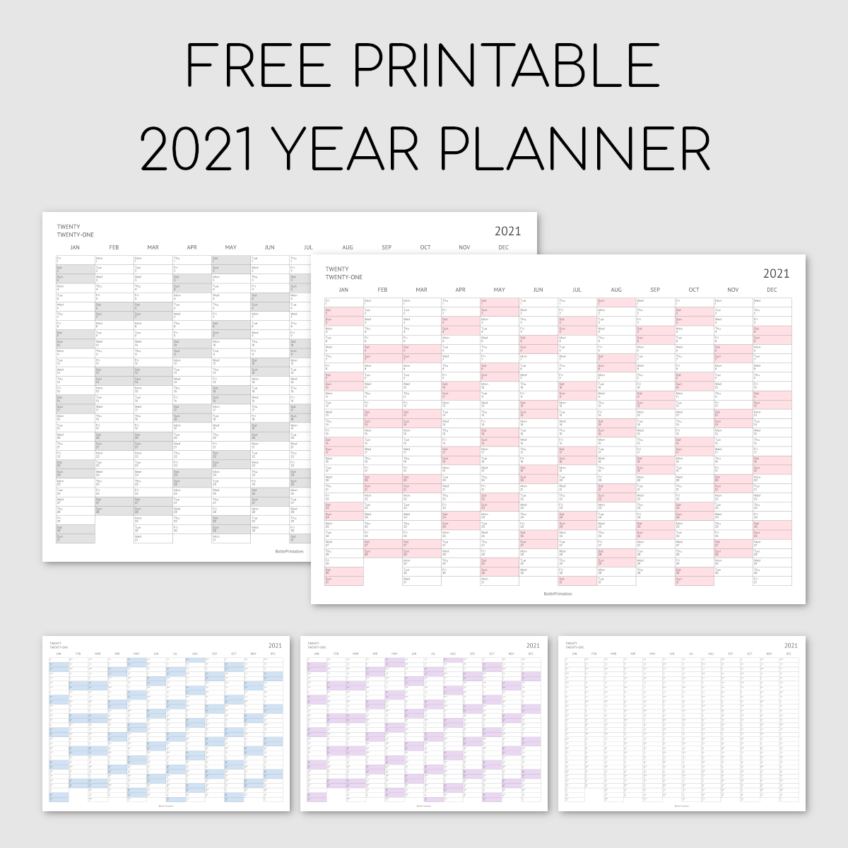 Printable 2021 Year Planner