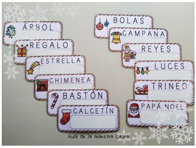 Aula de la maestra Laura: Tarjetas vocabulario-NAVIDAD