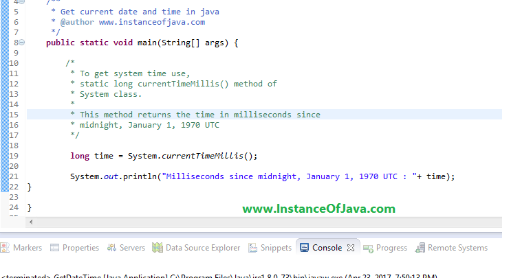 Java Program To Get Current Date And Time Instanceofjava