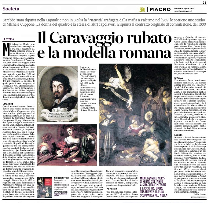 CARAVAGGIO400: "Il Caravaggio rubato e la modella romana", di Fabio ...