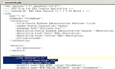 More to life...: Changing the EAS web console heap size