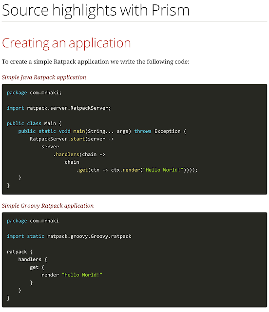 Awesome Asciidoctor: Source Syntax Highlighting With Prism - Messages ...