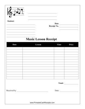 Music Lesson Invoice Template - Invoice Template