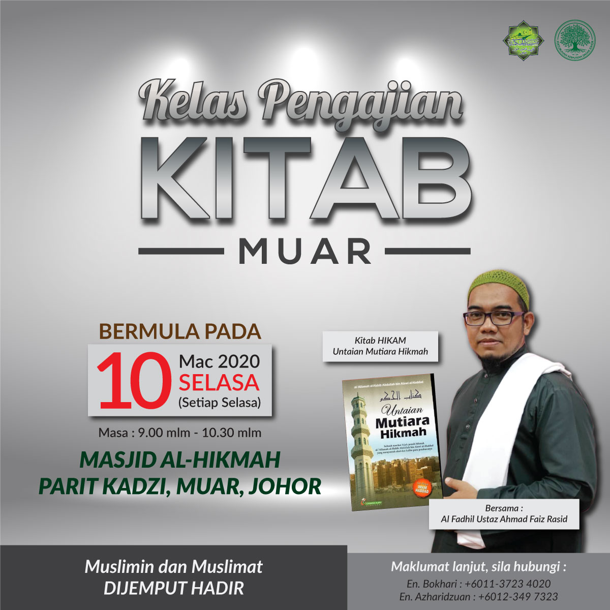 Poster Kelas Pengajian Kitab Muar | Kitab Hikam Untaian Mutiara Hikmah ...