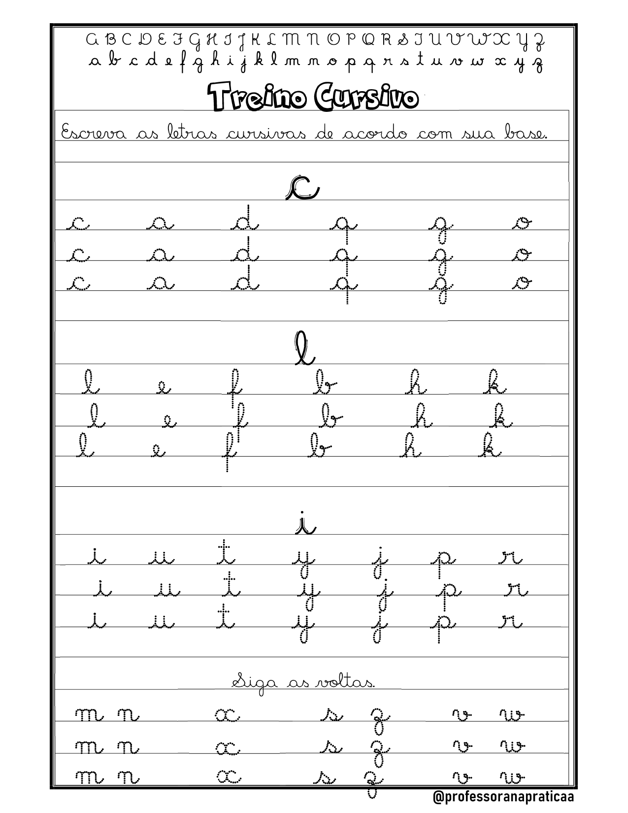 Treino Cursivo de Base