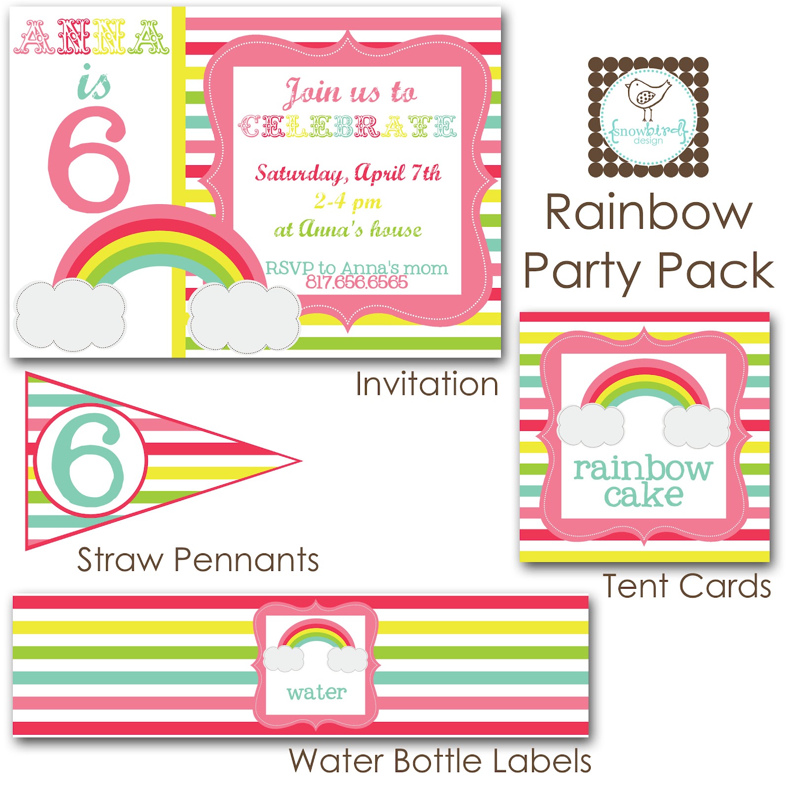 snowbird design: Rainbow Party Pack