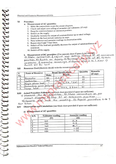 22325 Electrical and Electronics Measurements EEM | Lab Manual Answers ...