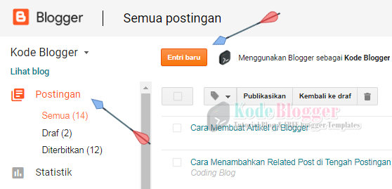 Cara Membuat Artikel di Blogger - Kode Blogger