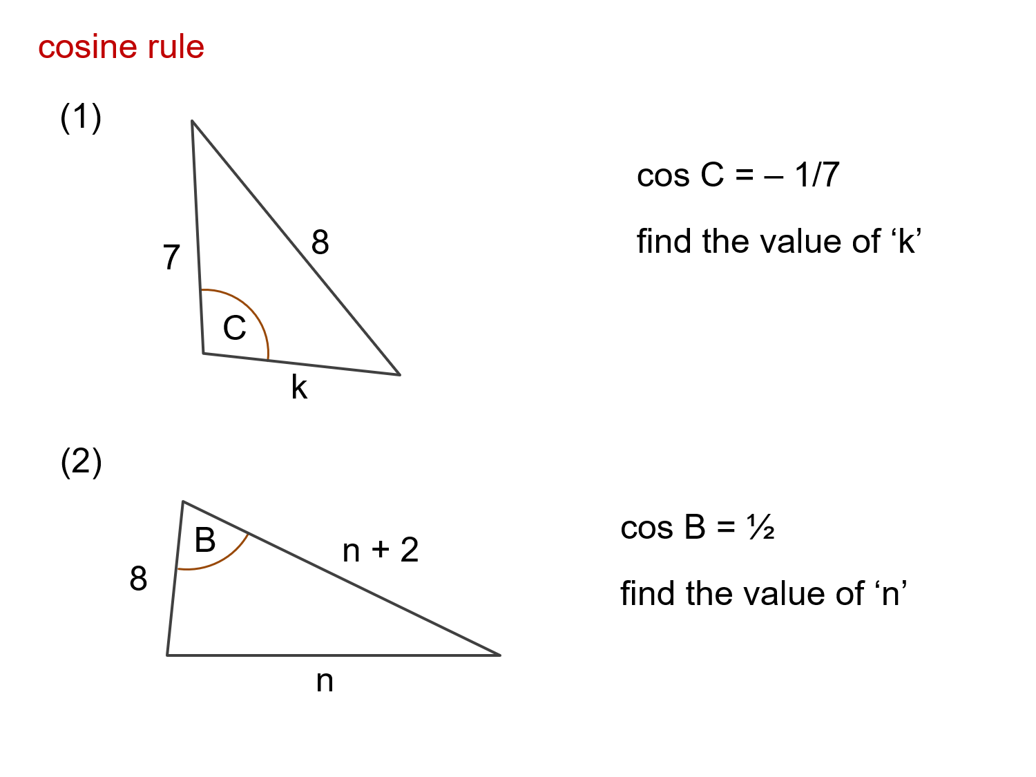 MEDIAN Don Steward mathematics teaching: cosine rule
