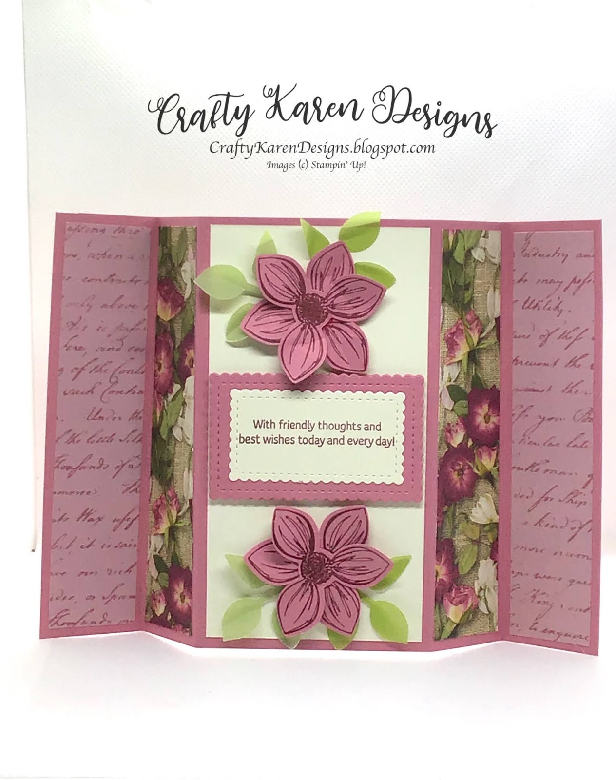 craftykarendesigns: Fun Fold Friday - #6 Tri Panel Card Using Pressed ...
