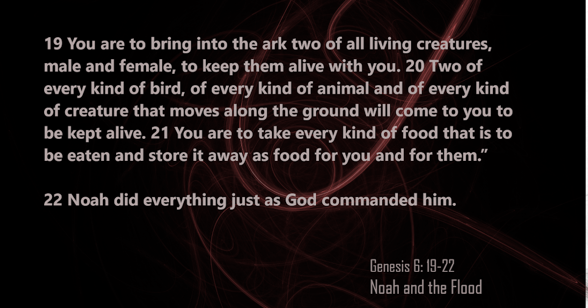 Genesis 6:19-22 Wickedness in the World - 1 million free pictures