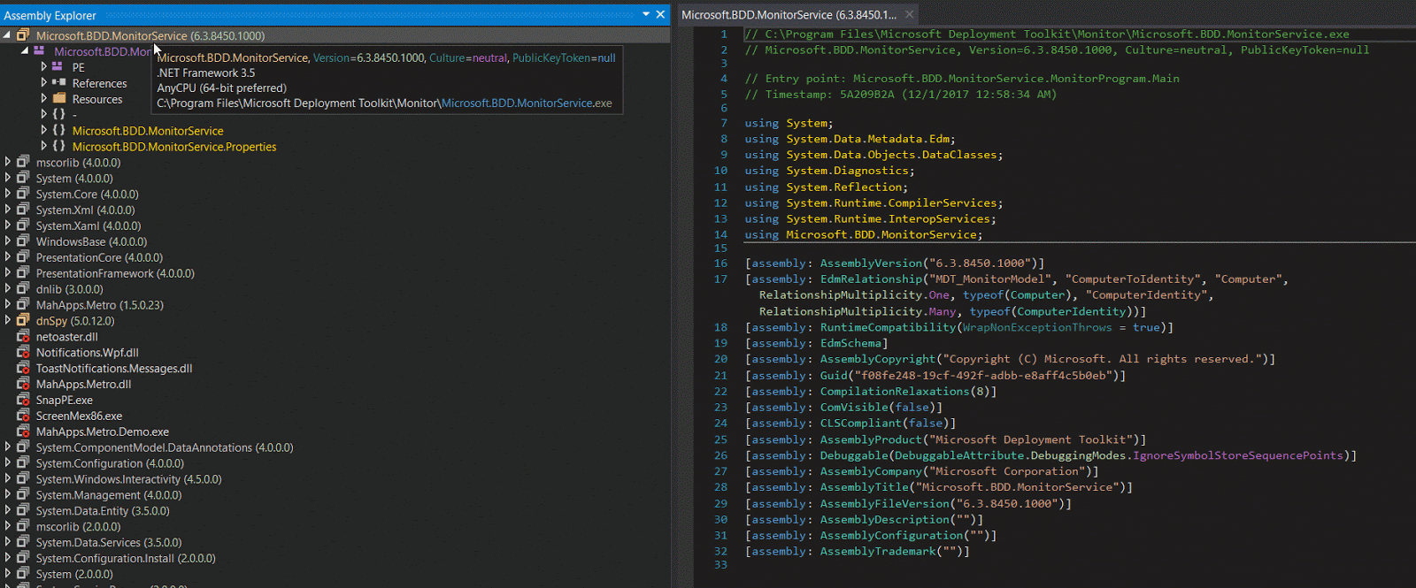 Explore an EXE or DLL with dnSpy | Syst & Deploy