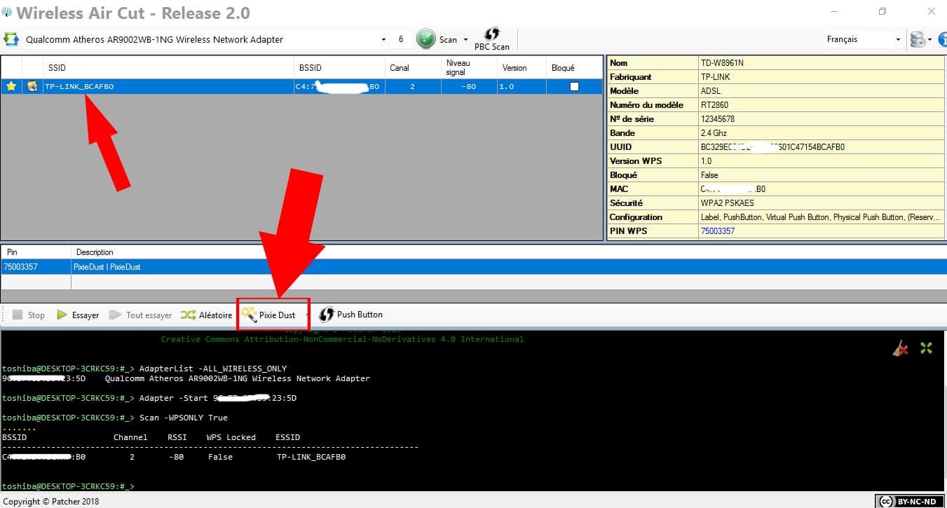Waircut (WPS wireless protocol audit software for Windows)