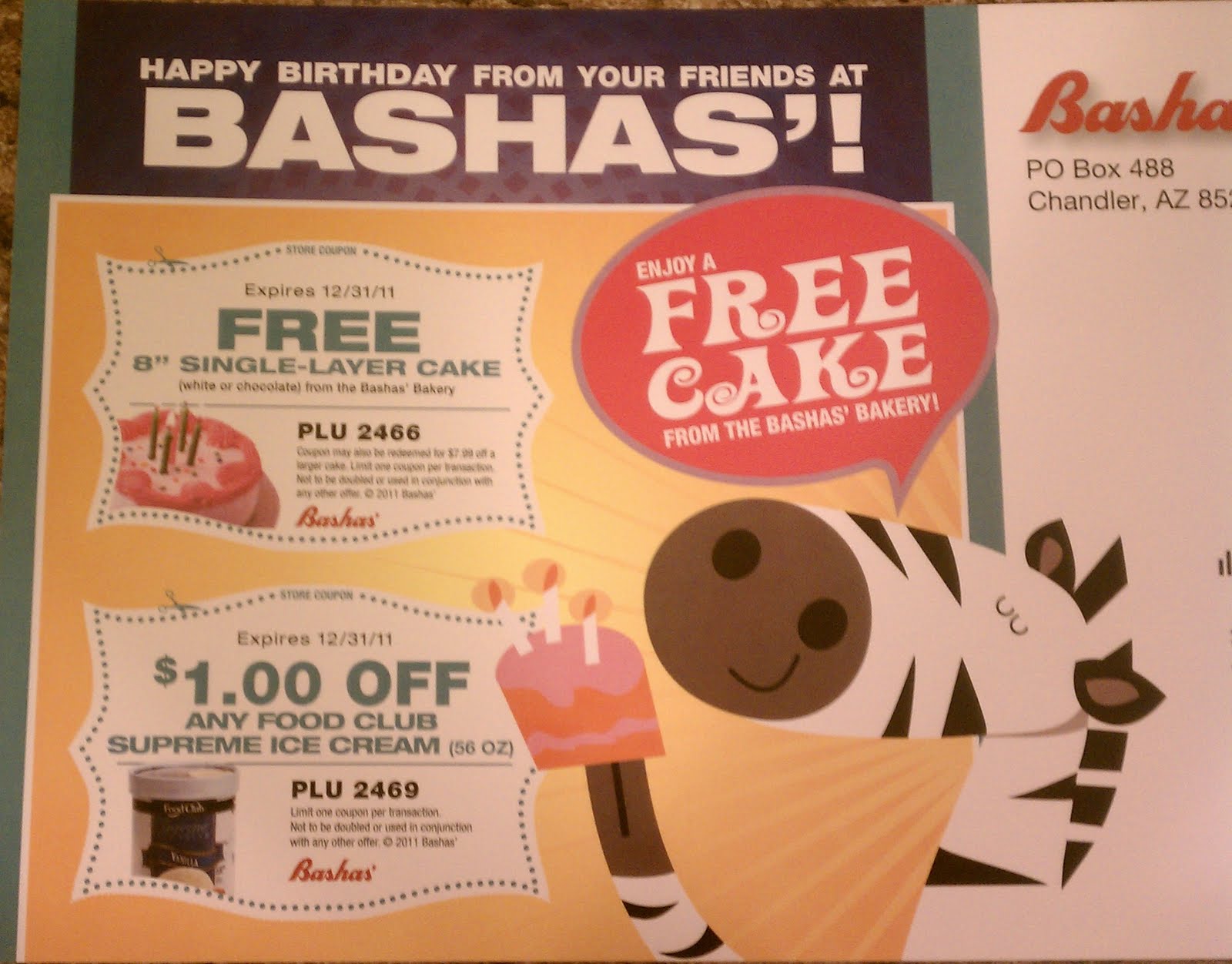 Arizona Shopping Secrets: Free Birthday Cake for Kids (up to age 10) at ...