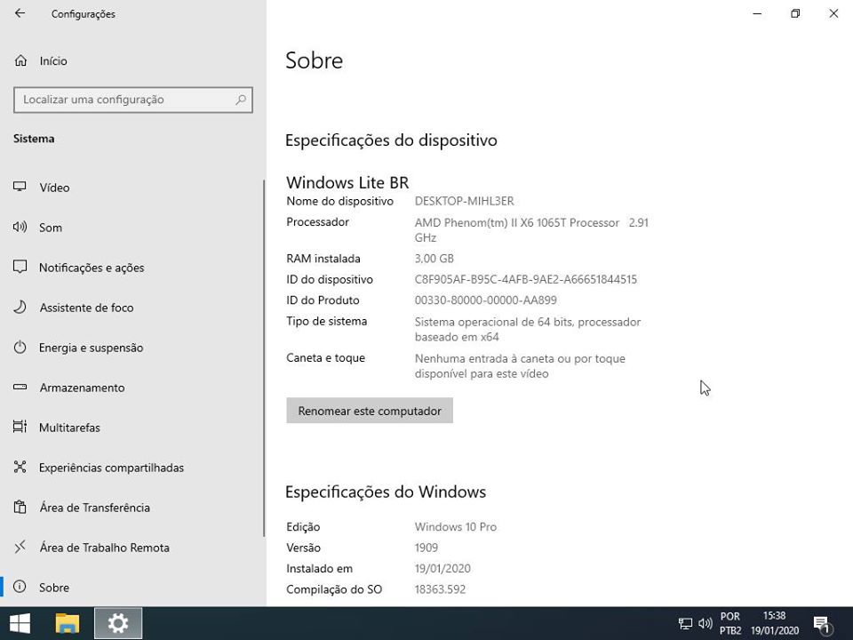 Windows 10 Pro Super Lite: 2020