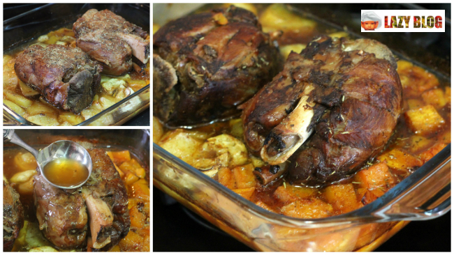Codillo al horno con hortalizas de otoño. Receta fácil para invitar a ...