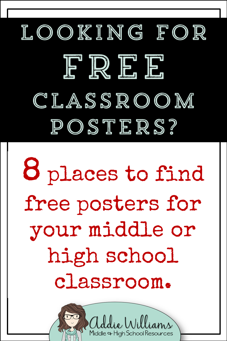 Classroom Poster Ideas for Middle / High School - Addie Williams ...