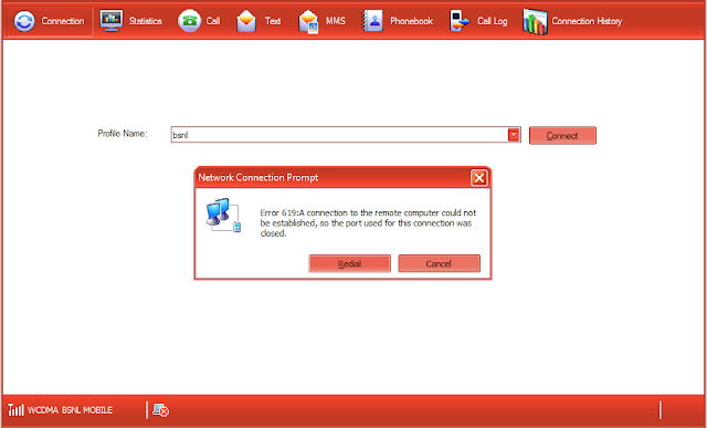 Blog by Suresh Mali: BSNL 3G - Error 619 while trying to connect to ...