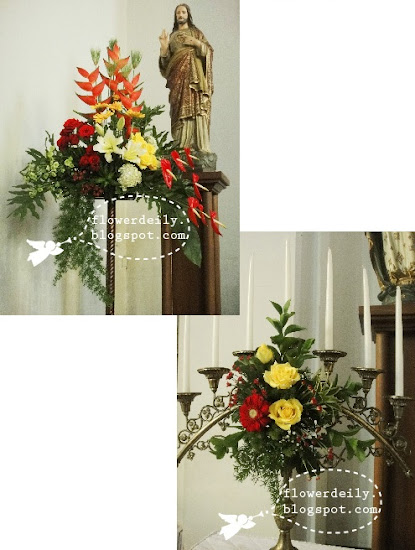 Wedding Church Decor: Red Tropical for Pentecost ~ flower daily blog
