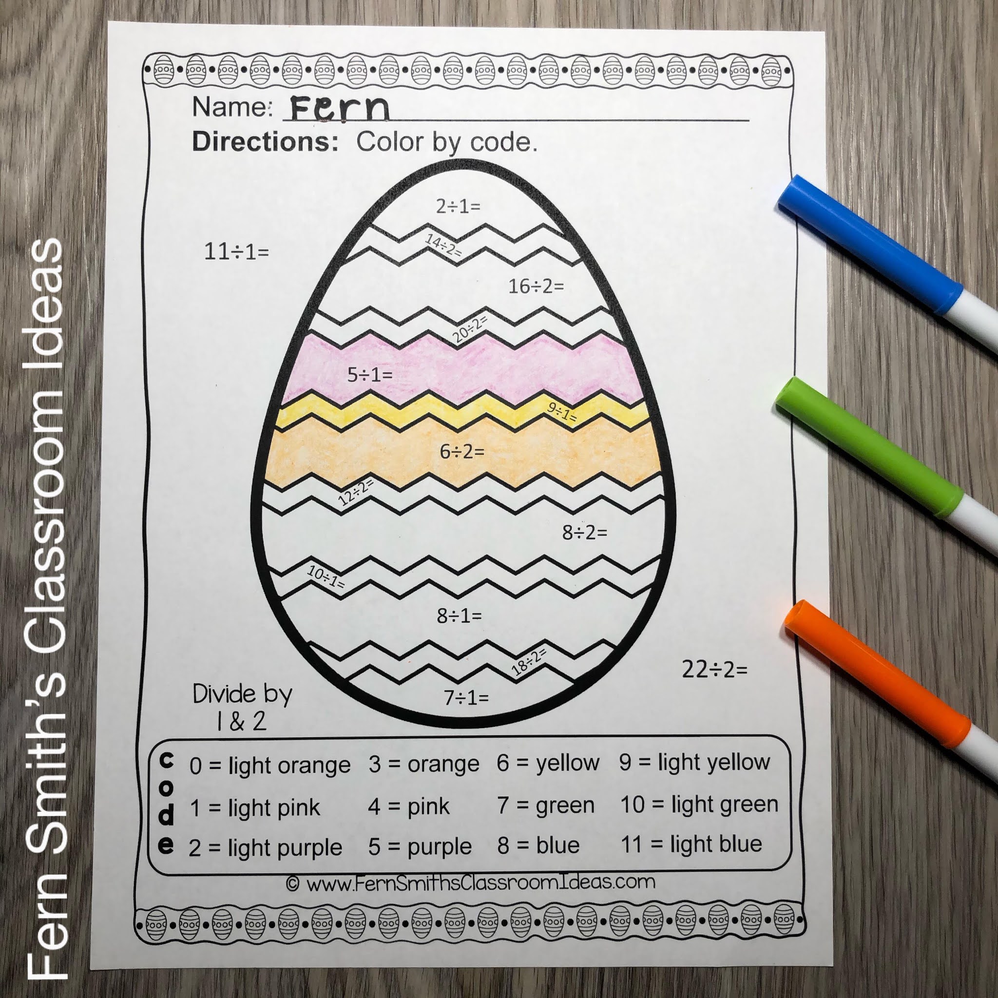 Easter Multiplication and Division Color By Number Fun for Your ...