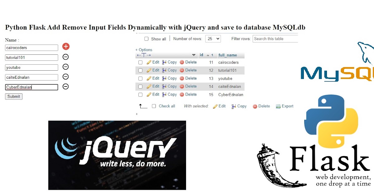 Python Flask Add Remove Input Fields Dynamically With JQuery And Save python-flask-add-remove-input-fields-dynamically-with-jquery-and-save