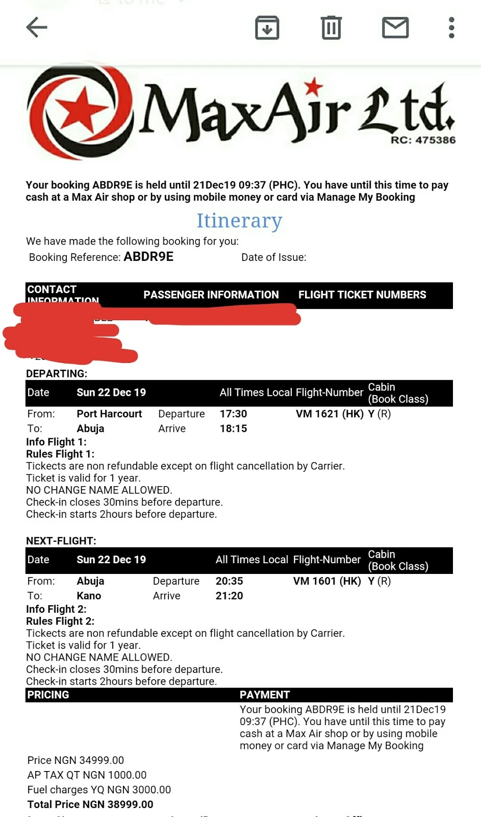 My experience with Max Air a domestic and international airline based ...