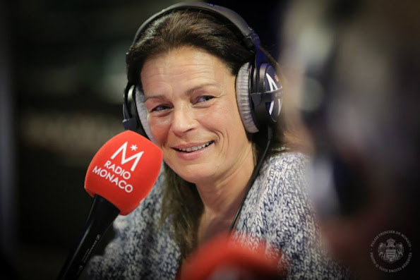 Princess Stephanie of Monaco at a radio program