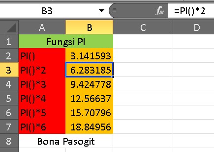 Fungsi PI Pada Excel dan Penggunaanya - Student Terpelajar - Media ...