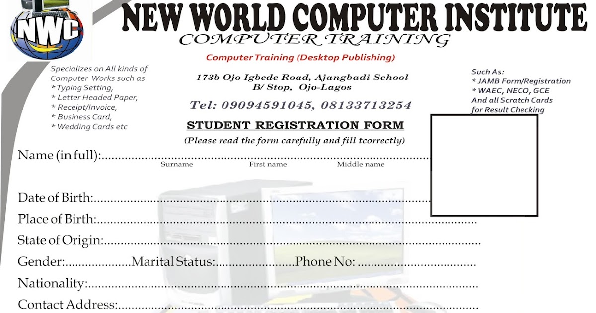 DOWNLOAD OUR COURSE LIST AND REGISTRATION SLIP