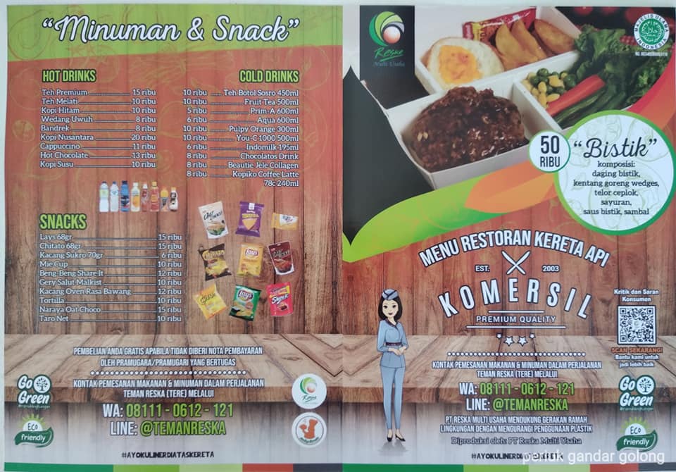 Daftar Menu Makanan Di Kereta Api Terbaru