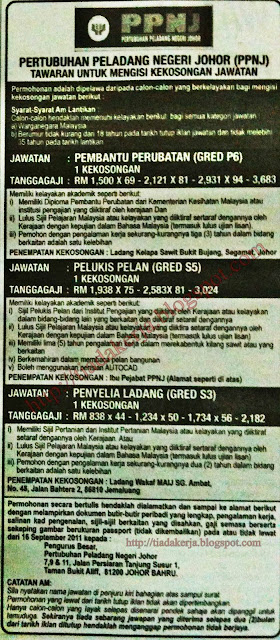 Jawatan Kosong Pertubuhan Peladang Negeri Johor (PPNJ) | Pembantu ...