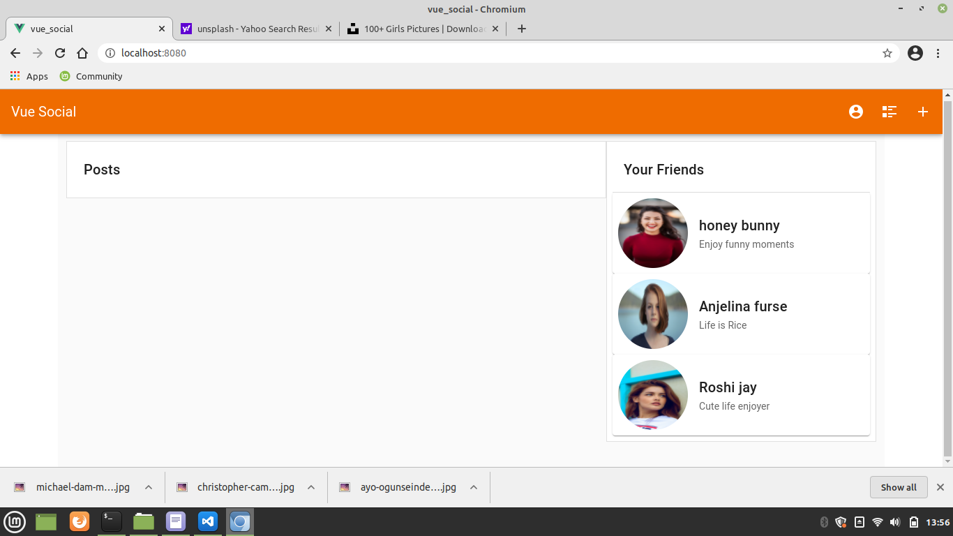 Geon Tricks: Social media application example in vue
