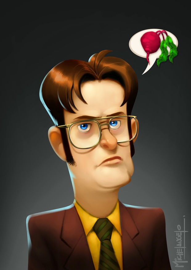 Michelangelo's Sketchblog: Dwight Schrute - Cute cartoon version