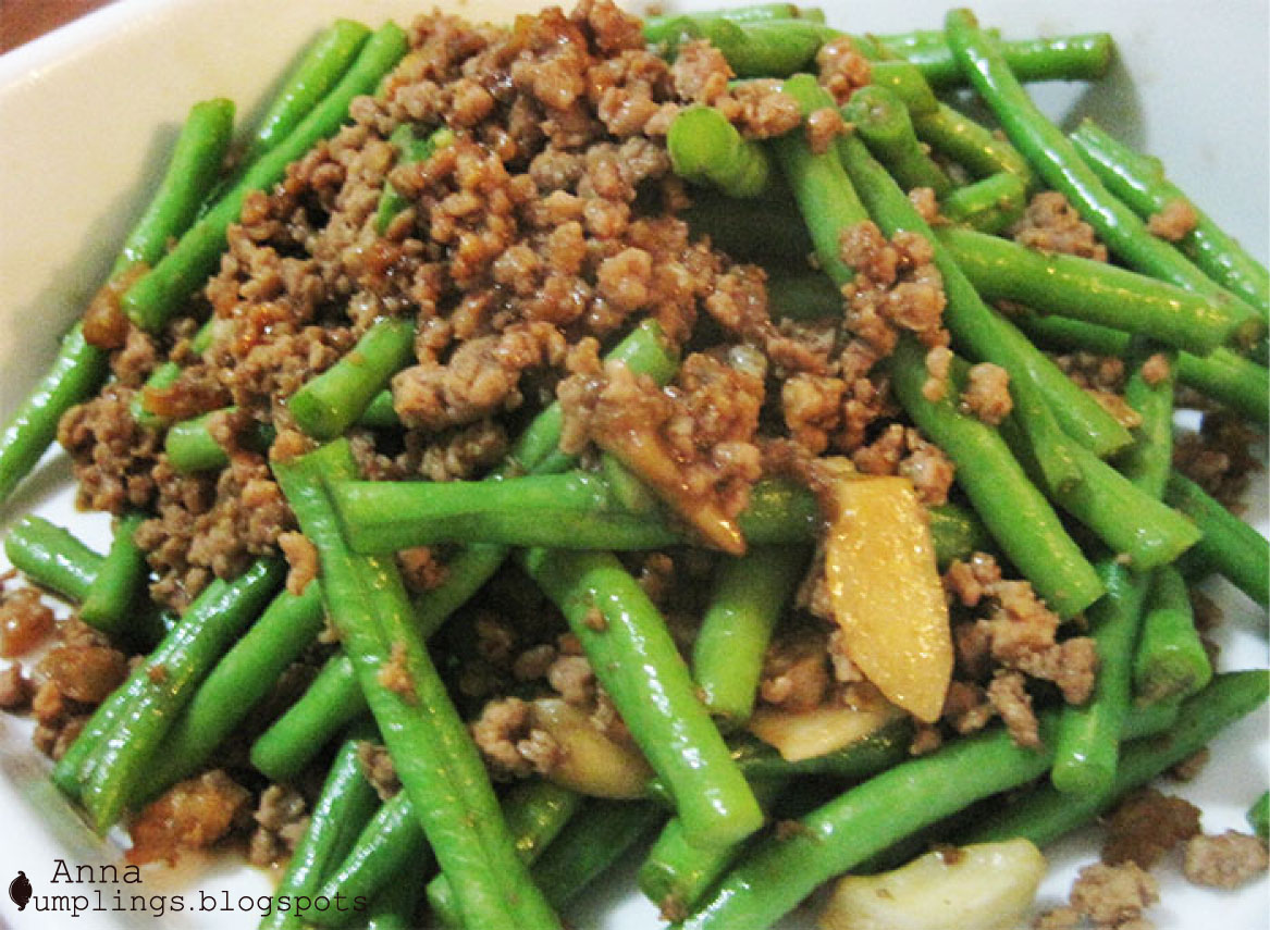 Anna Dumplings: Snake Beans with pork mince and dried shrimp