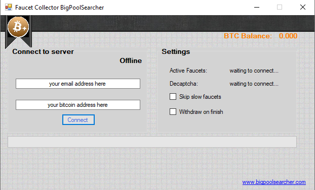 Faucet Collector BigPoolSearcher - Best Bitcoin Faucet Collector Bot